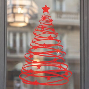 SWIRLY CHRISTMAS TREE | Festive Decorative Window Wall Vinyl Decal ...