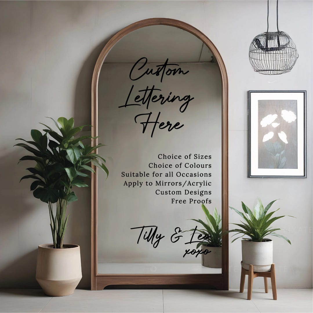 Custom Mirror Decal | Personalised Vinyl Lettering for Any Occasion ...
