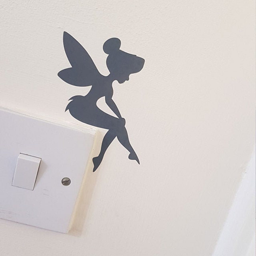 TINKERBELL LIGHT SWITCH | Removable Kids Fairy Wall Bedroom Nursery ...