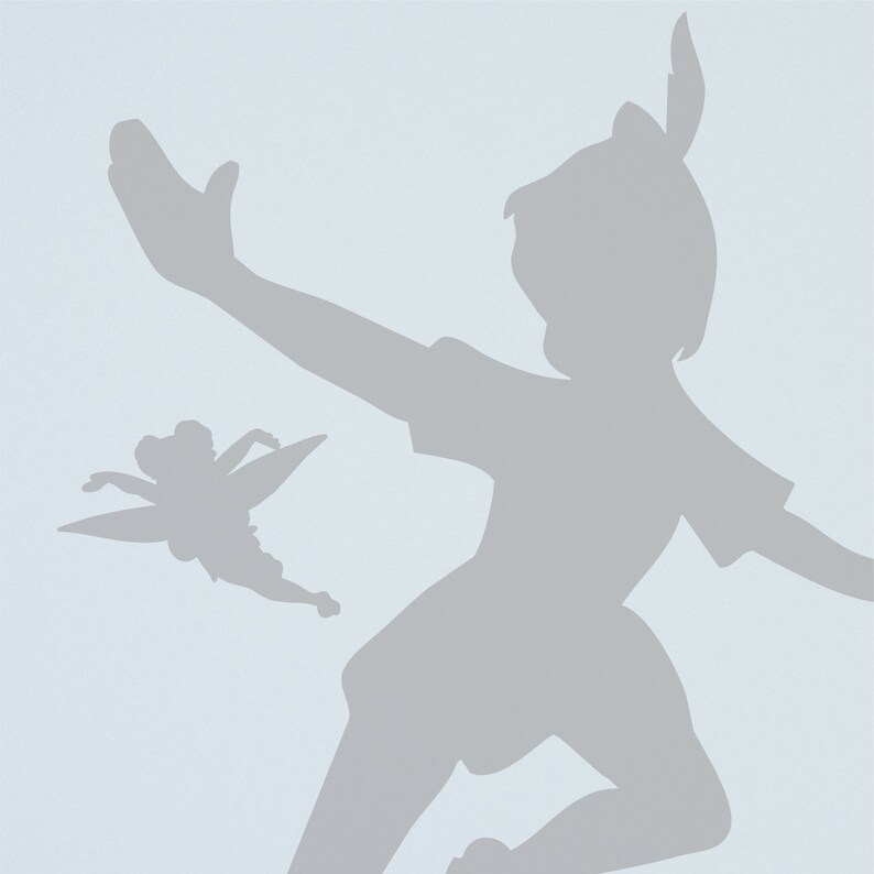 PETER PAN &_TINKERBELL FLYING Shadow Removable Vinyl Wall - Etsy