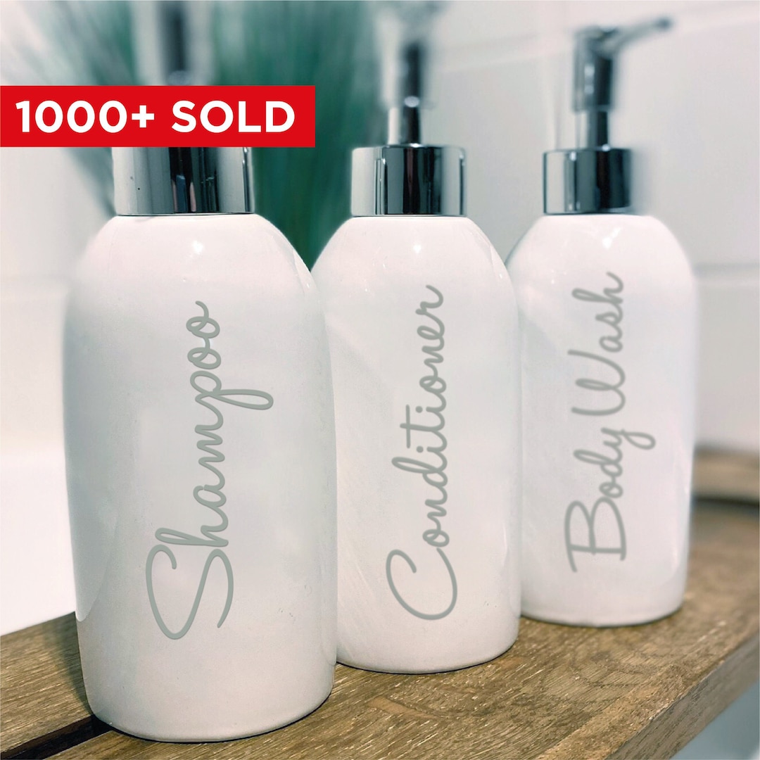 Set of 3 | SHAMPOO, CONDITIONER and BODYWASH | Waterproof Bathroom ...