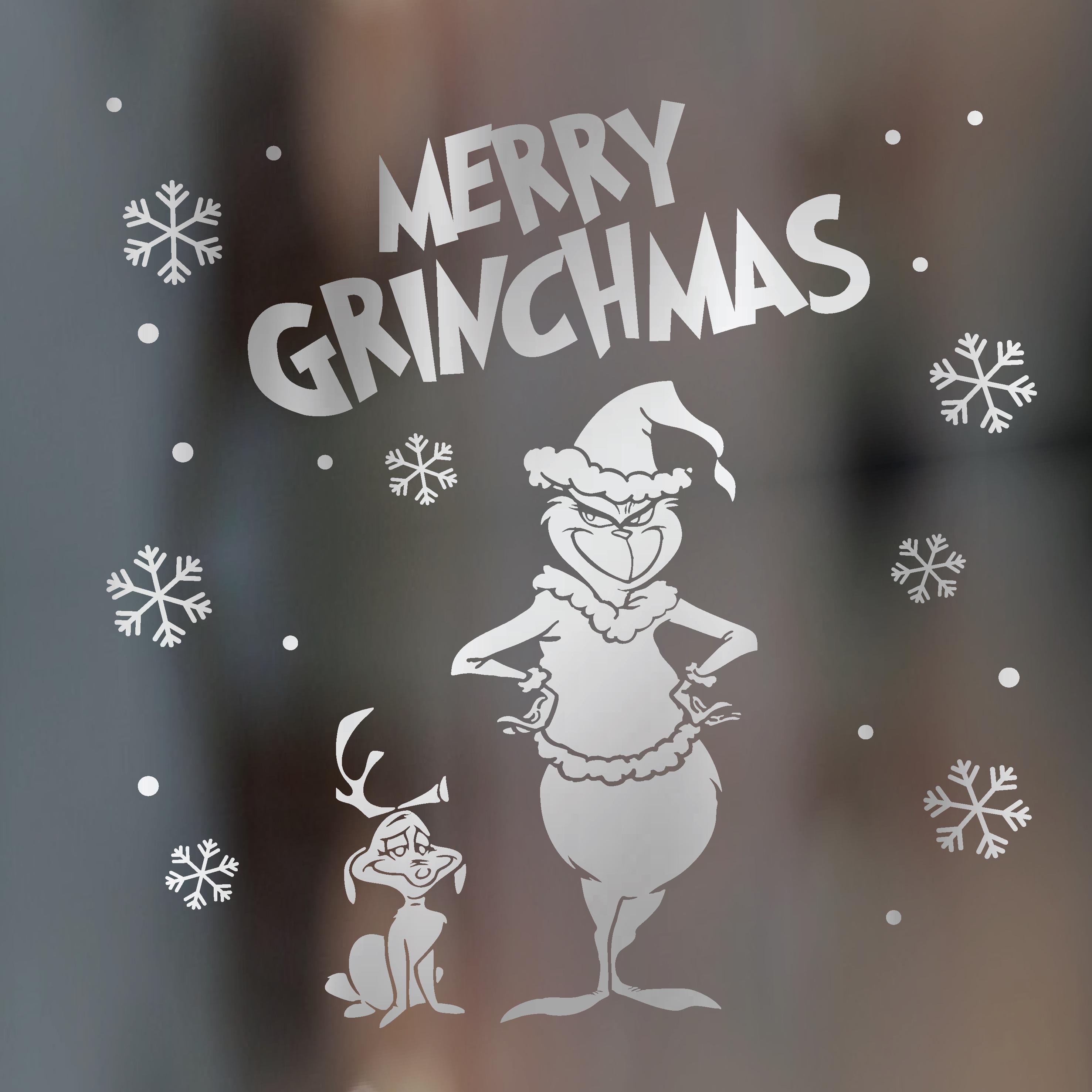 Mischievous and Grumpy Christmas Window Decal Set - Festive Christmas ...