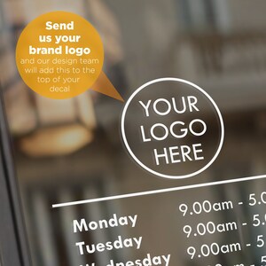 SHOP OPENING HOURS With Customisable Business Logo - Forward or Reverse ...