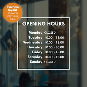 OPENING HOURS | Square Design | Business Shop Owner Open Closed ...