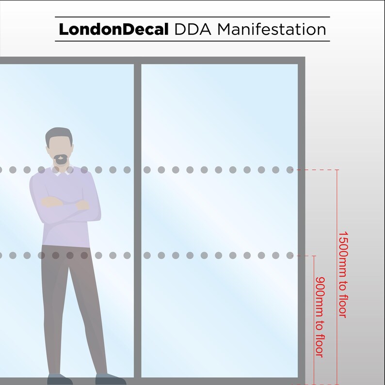 DDA Compliant Glass Manifestation Decals | Glass Safety Window Stickers ...