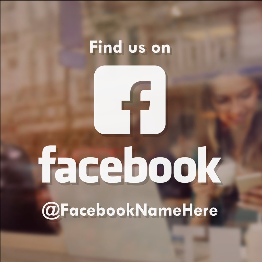 FIND US on FACEBOOK | Social Media Tag Name Business Shop Owner ...