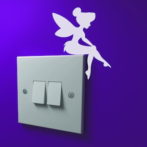 TINKERBELL LIGHT SWITCH | Removable Kids Fairy Wall Bedroom Nursery ...