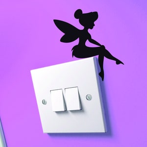 TINKERBELL LIGHT SWITCH | Removable Kids Fairy Wall Bedroom Nursery ...