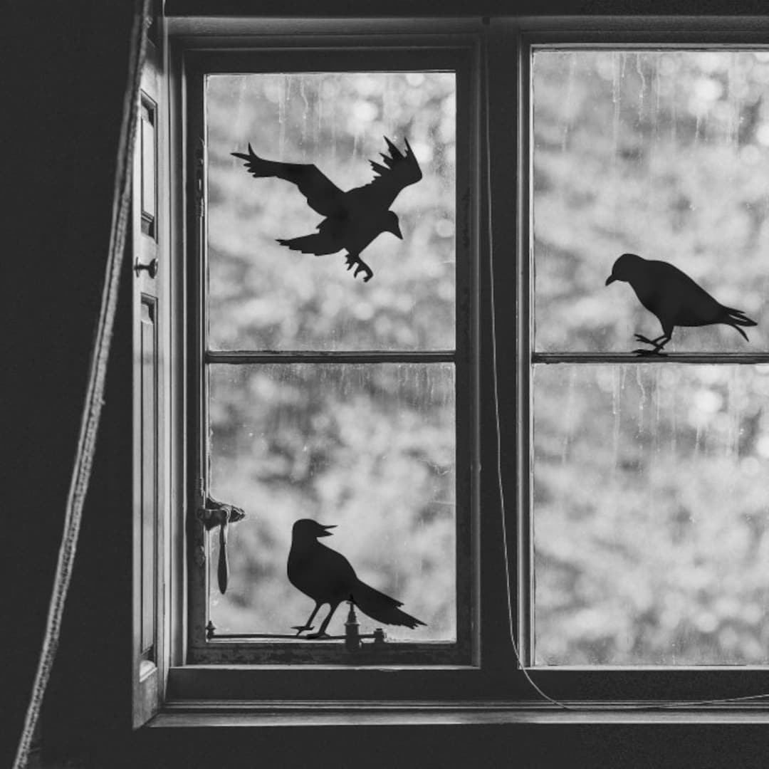 SPOOKY CROWS | Halloween Decoration | Front Door, Window or Wall Vinyl ...