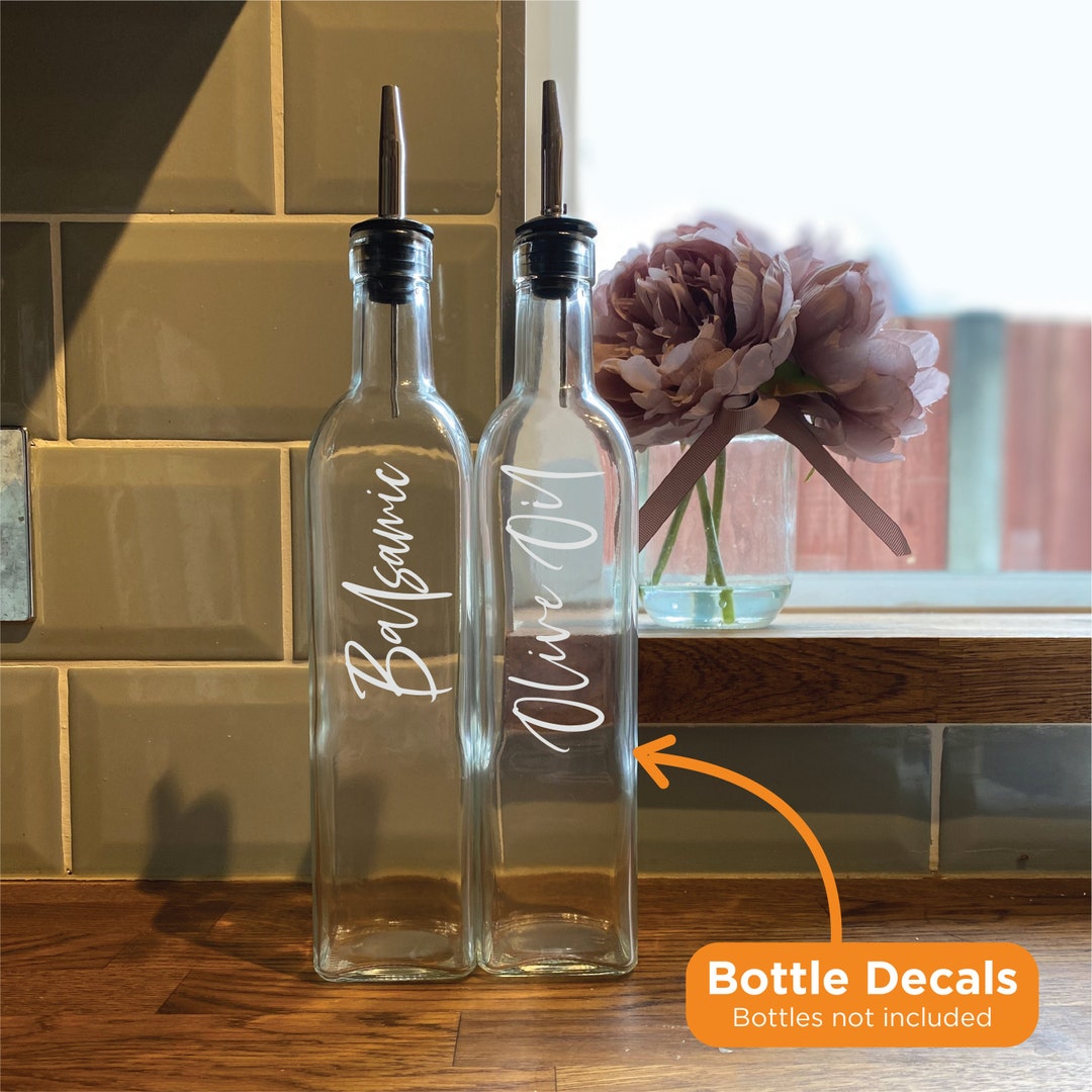 OLIVE OIL and BALSAMIC - Kitchen Home Pouring Bottle Decals Stickers ...