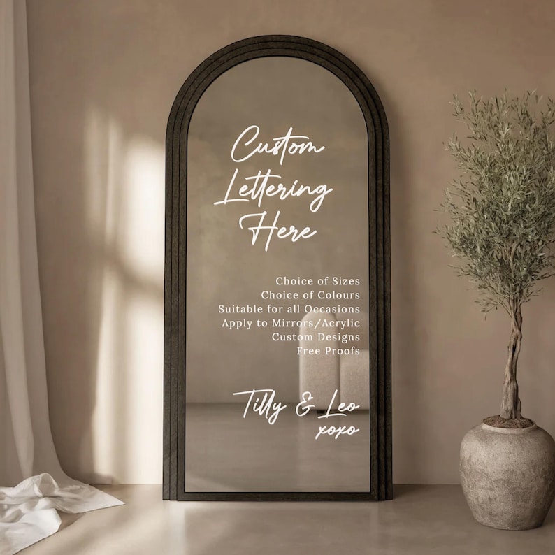 Custom Mirror Decal | Personalised Vinyl Lettering for Any Occasion ...