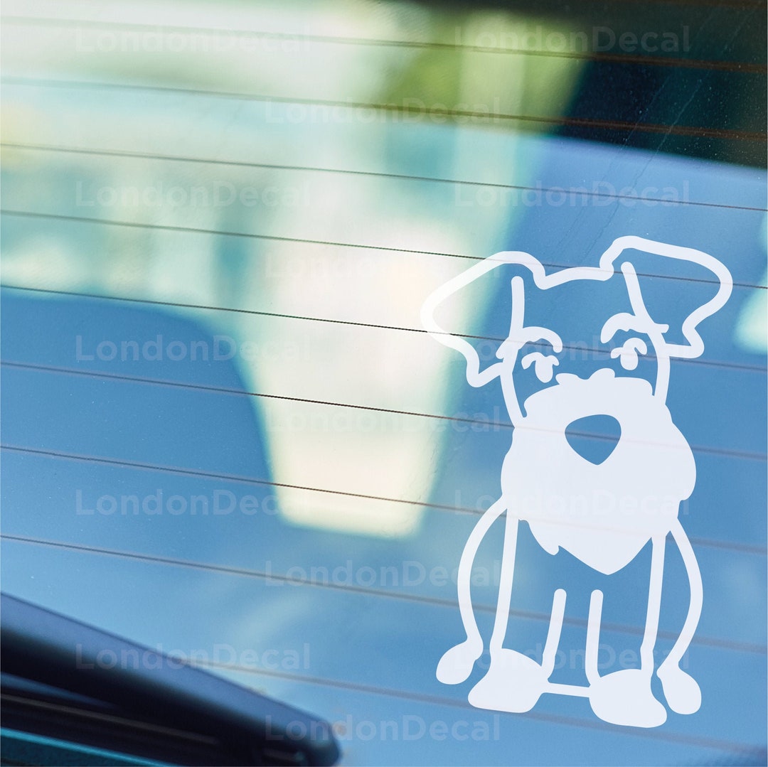 Schnauzer Dog Decal | Suitable for Car Window Bumpers Etc | Vinyl Decal ...
