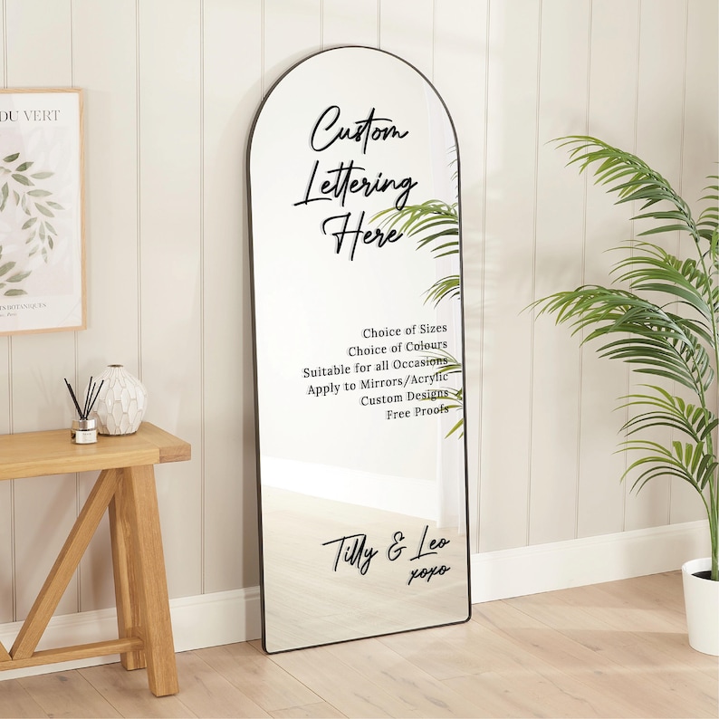 Custom Mirror Decal | Personalised Vinyl Lettering for Any Occasion ...