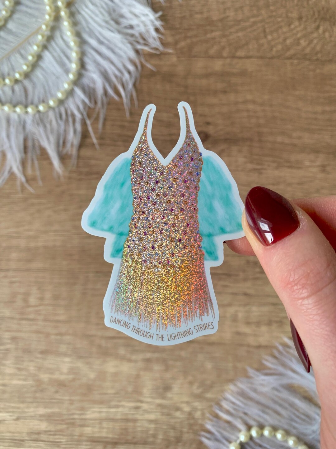 Gold Pop Star Dress Sticker - Etsy