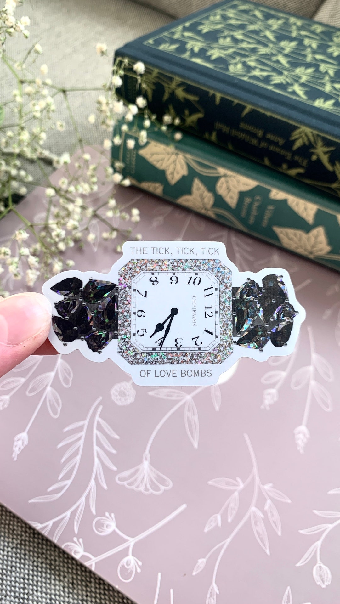 Chairman Silver Watch Clock Necklace Sticker -- Glitter Stickers - Etsy