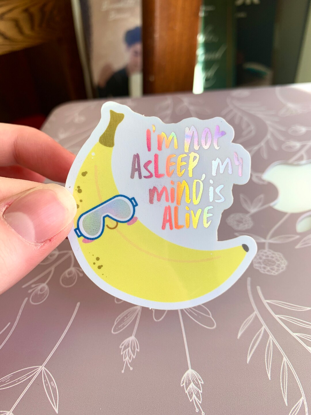 Holographic My Mind is Alive Funny Taylor Sticker, Banana Stickers ...