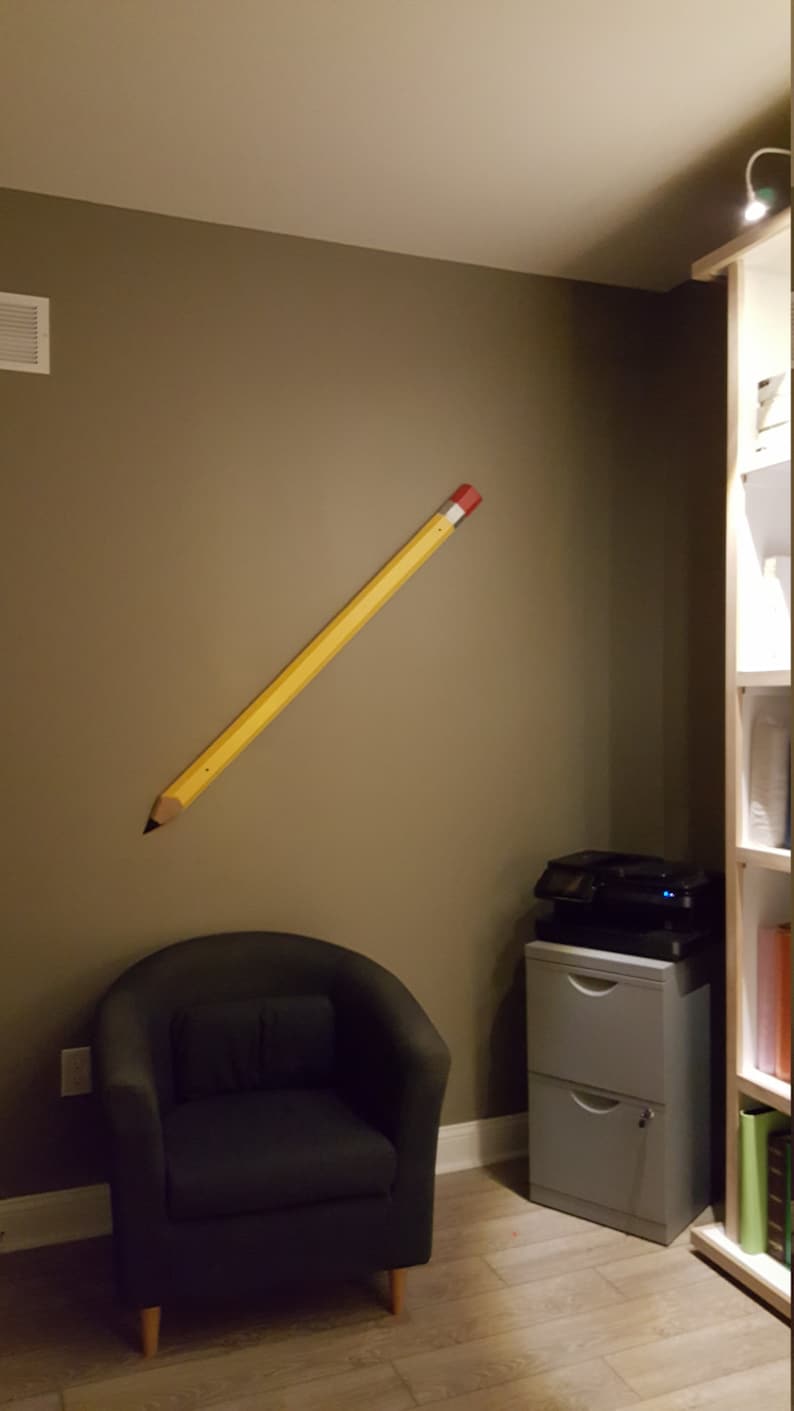 5 Foot Handcrafted Giant Pencil, Wall Art, Teacher, Classroom Art ...