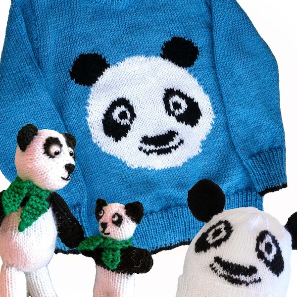 Border Collie Dog Motif Sweater Knitting Pattern PDF Download Children ...