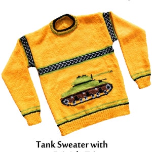Army Tank Motif Child's Sweater With Fair-isle Trim - English PDF ...