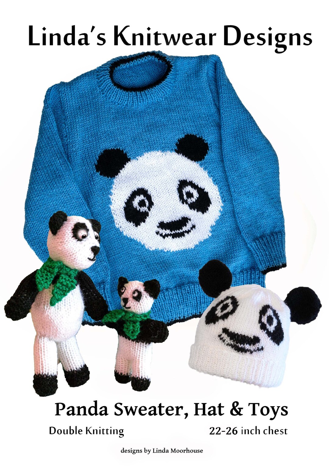 Panda Head Sweater Knitting Pattern With Hat and Toy - English PDF ...
