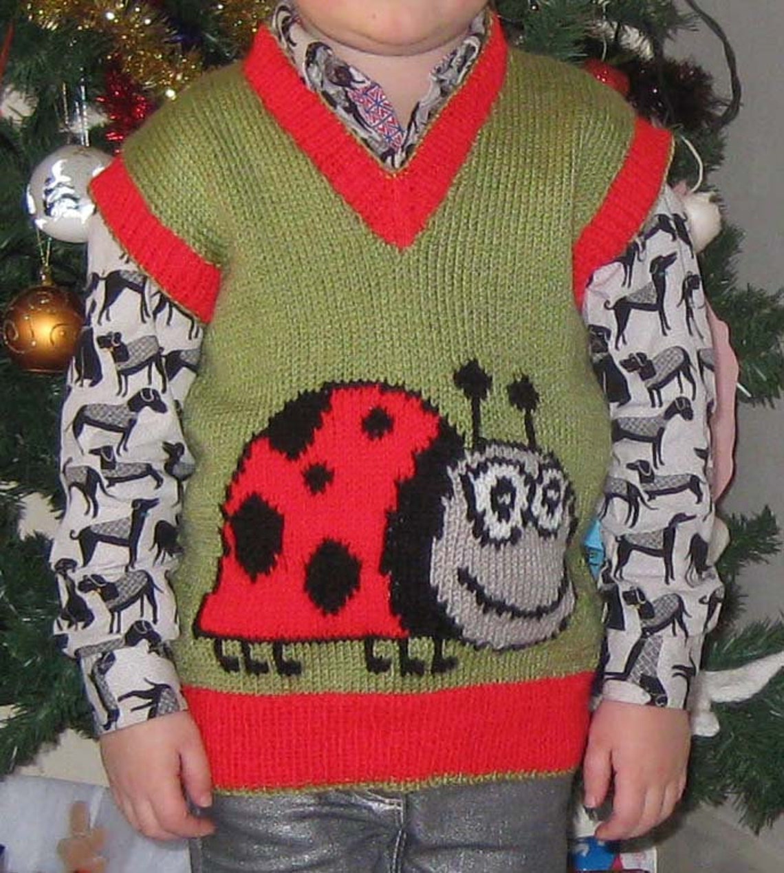 Children's Ladybug/ladybird Motif Sweater Knitting Pattern, Sizes: 24 ...