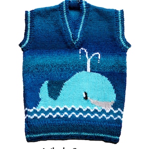 Children's Whale Motif Sweater Knitting Pattern - Sizes 24 to 32 Inches ...