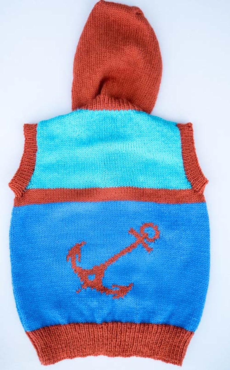RNLI Lifeboat and Anchor Motifs - Child's Hooded Sweater Knitting ...