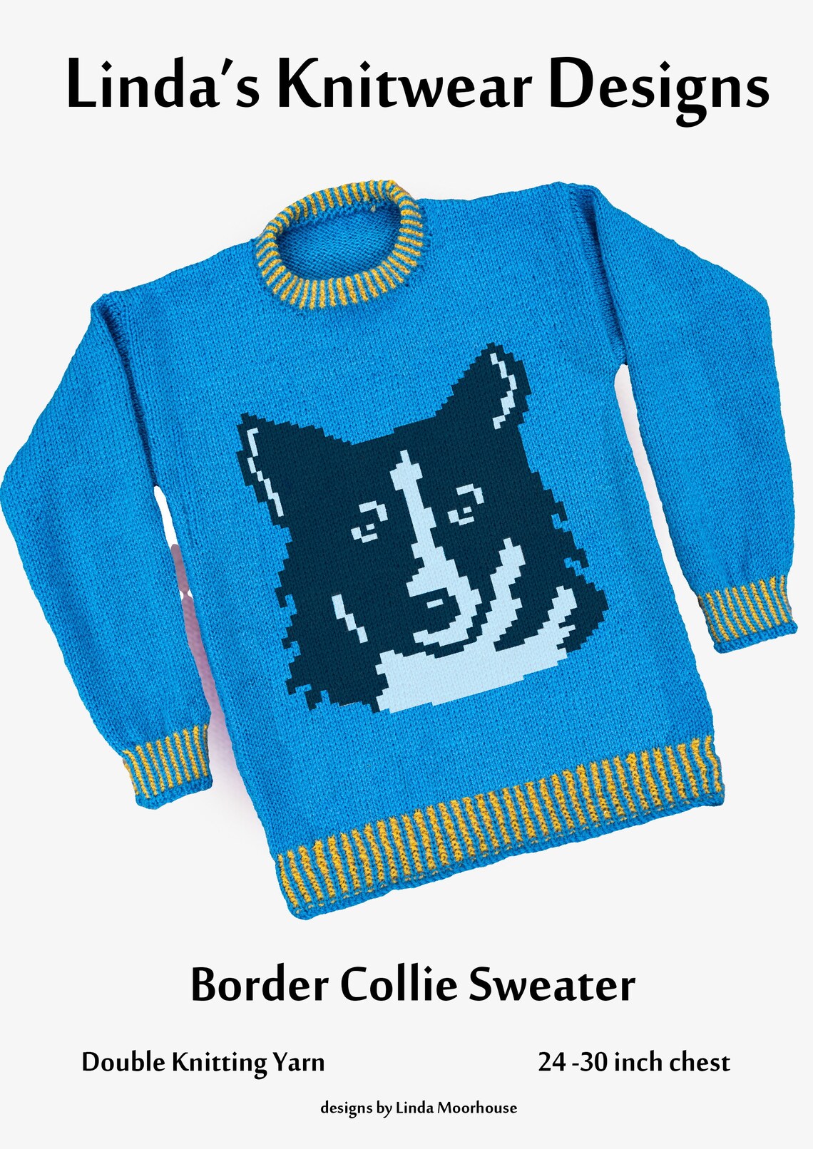 Border Collie Dog Motif Sweater Knitting Pattern - PDF Download ...