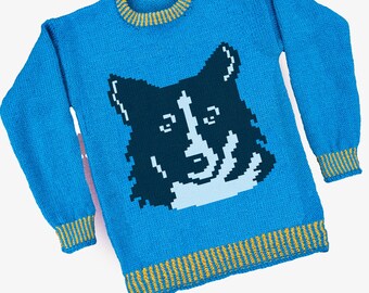 Border Collie Dog Motif Sweater Knitting Pattern PDF - Etsy