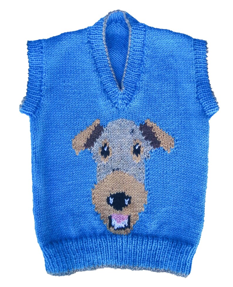 Airedale Terrier Knitting Pattern PDF Download V Neck - Etsy UK
