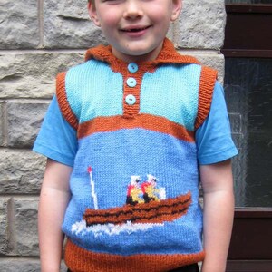 RNLI Lifeboat and Anchor Motifs - Child's Hooded Sweater Knitting ...