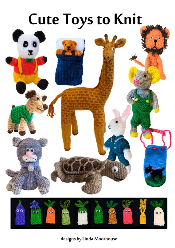 Cute Toys to Knit PDF knitting pattern lion rabbit dog | Etsy