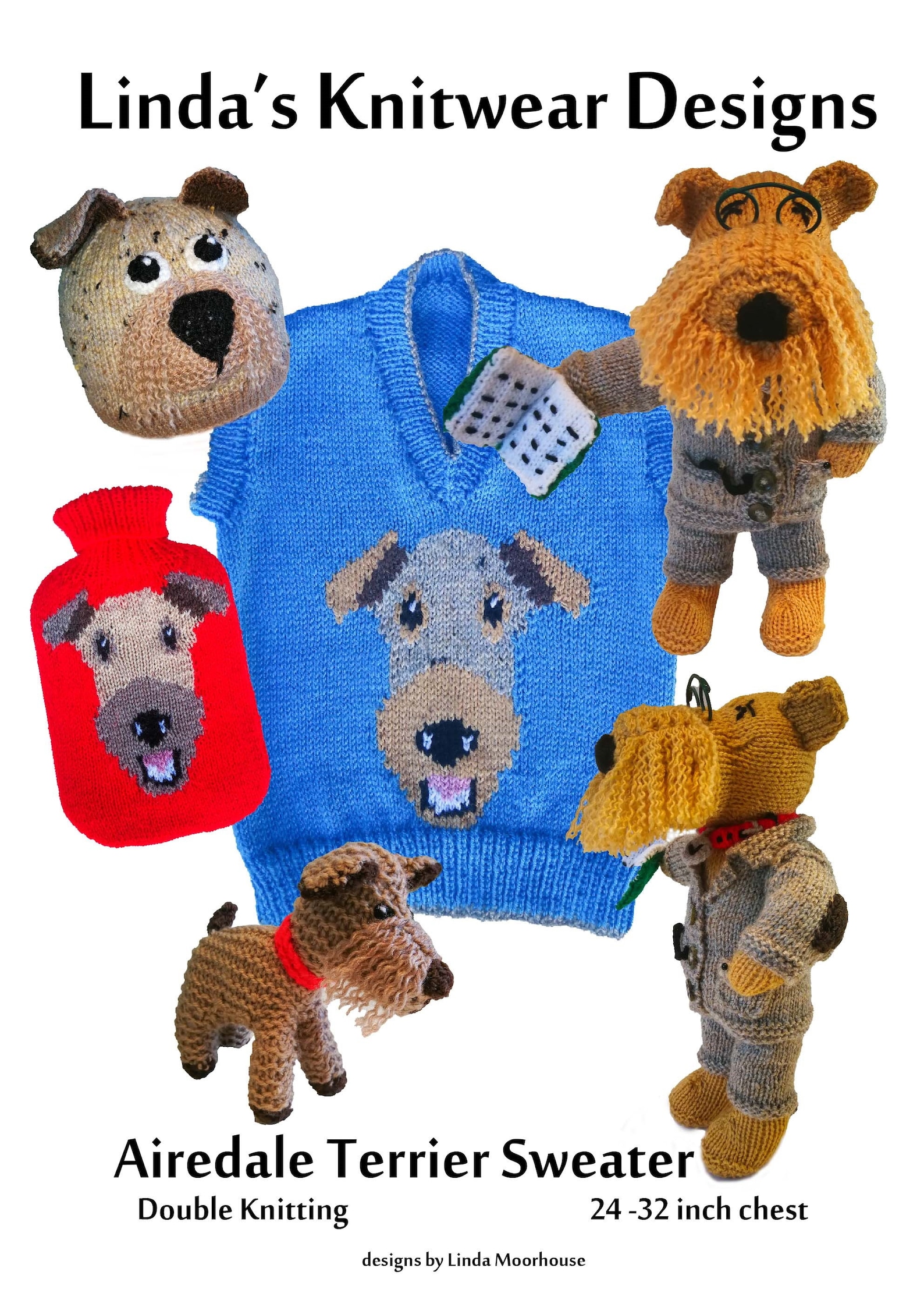 Airedale Terrier Knitting Pattern PDF Download V Neck - Etsy UK