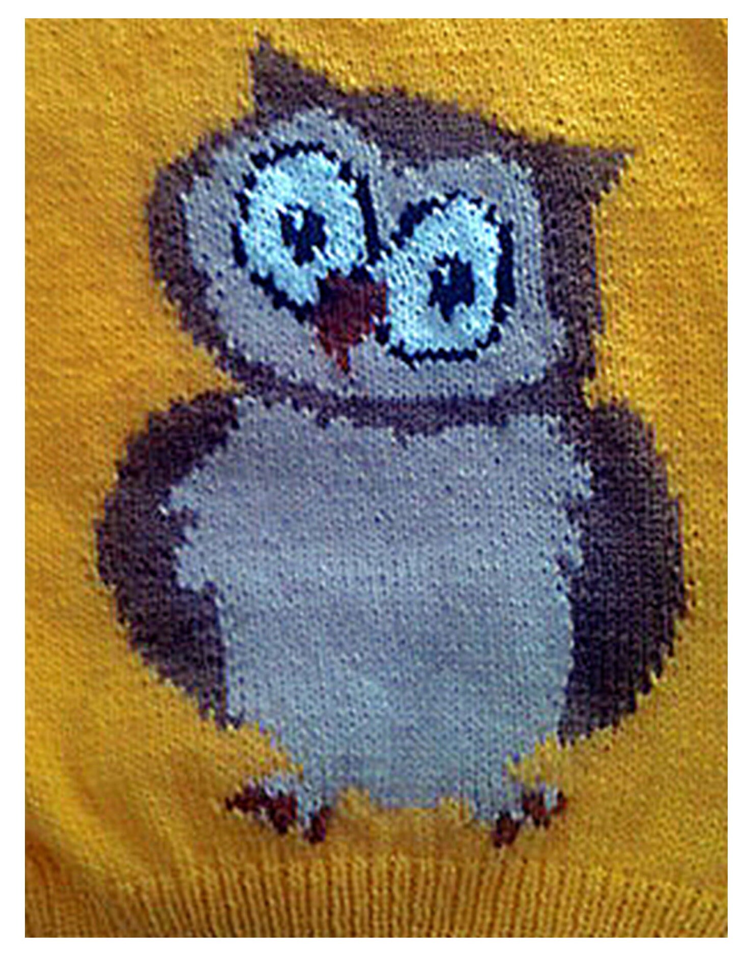 Children and Adult Owl Motif Sweater Knitting Pattern Sizes 26 to 38 ...