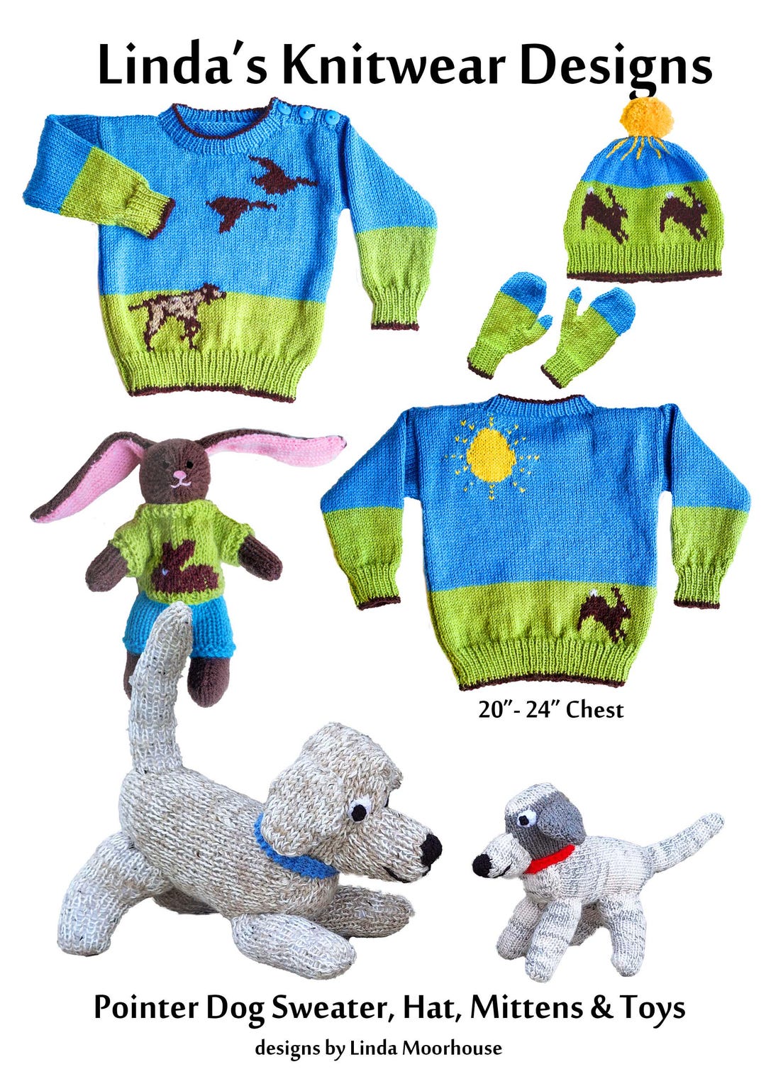 Rabbit, Pointer Dog and Flying Ducks Country Motif Sweater - Rabbit and ...