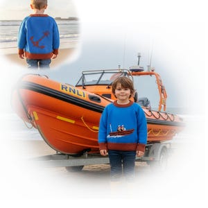 RNLI Lifeboat and Anchor Motifs - Child's Raglan Sweater Knitting ...
