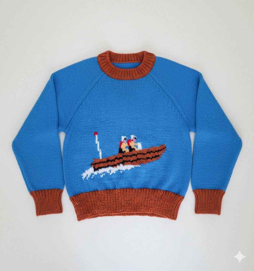RNLI Lifeboat and Anchor Motifs - Child's Raglan Sweater Knitting ...