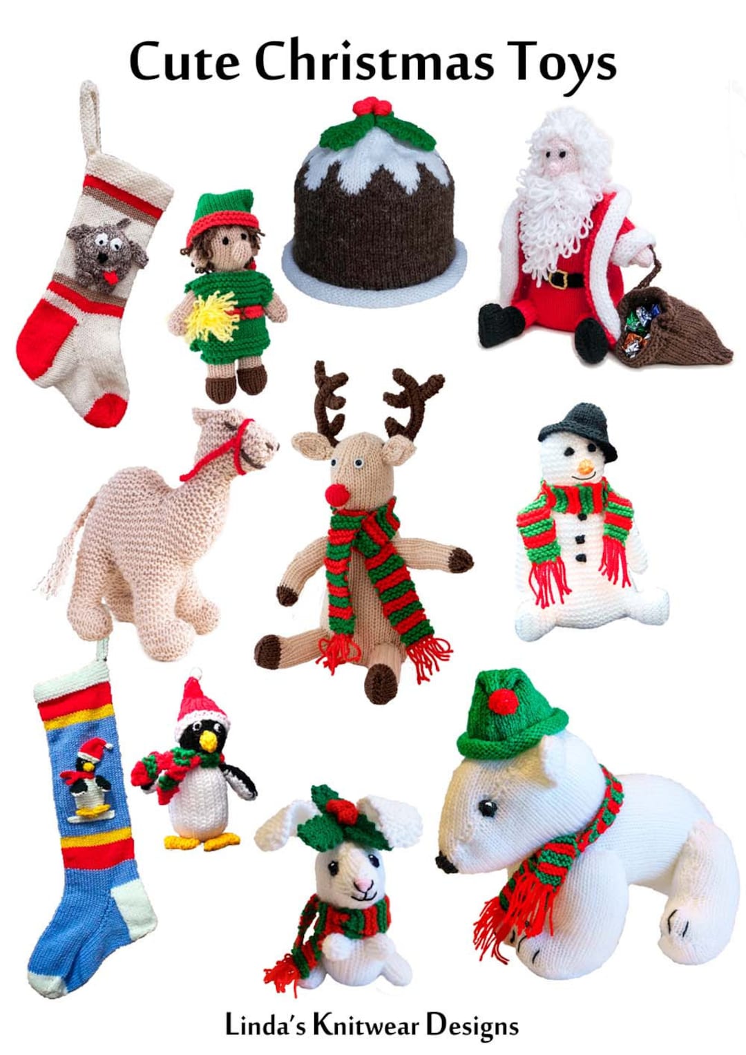 Cute Christmas Toys Part 1 - English PDF Knitting Pattern - Snowman ...