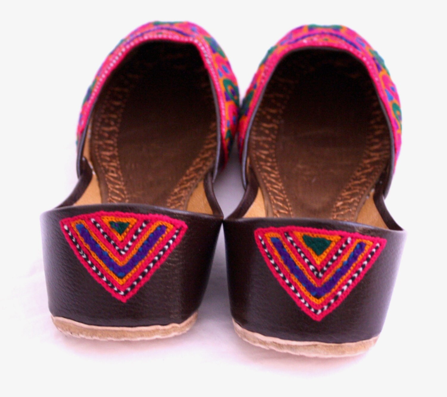 Colourful Traditional Indian Embroidered Leather Flat Shoes - Etsy