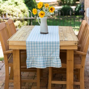 Yellow Ruffled Gingham Table Runner - Etsy