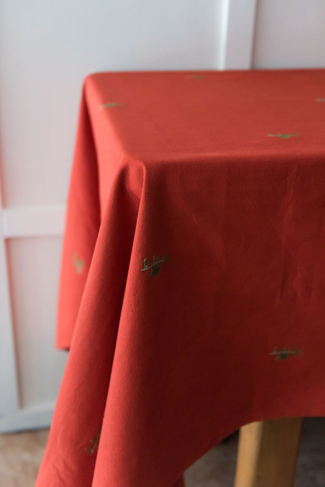 Burnt Red Fleur Tablecloth - Etsy