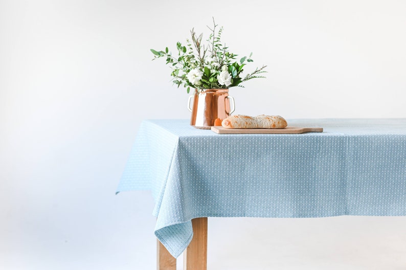 Blue Tablecloth Linen Tablecloth Rectangular Tablecloth | Etsy