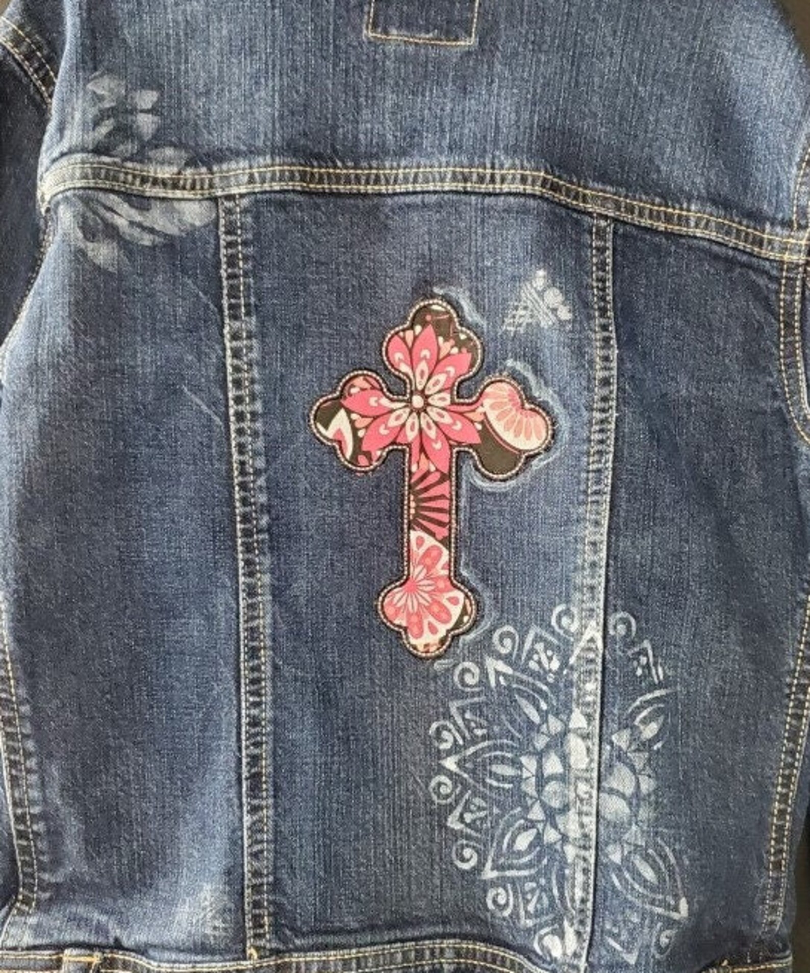 Denim Embroidered Cross Custom Jean Jacket for Women of Faith Womens ...
