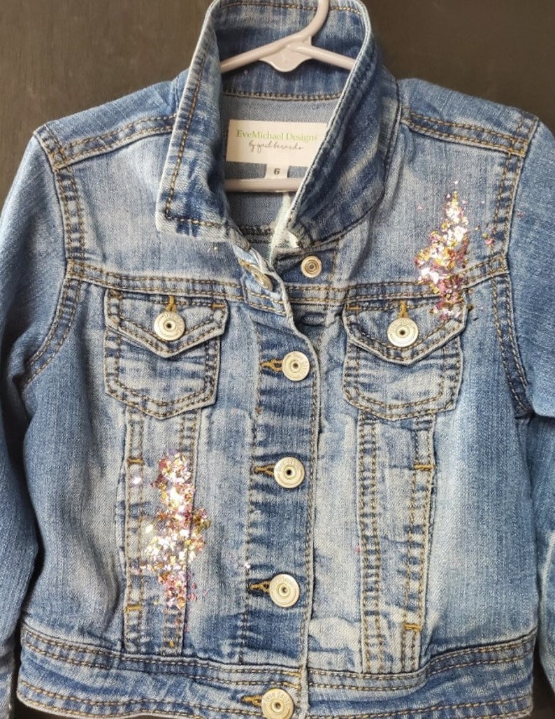 Glitter Stars Denim Jacket - Etsy
