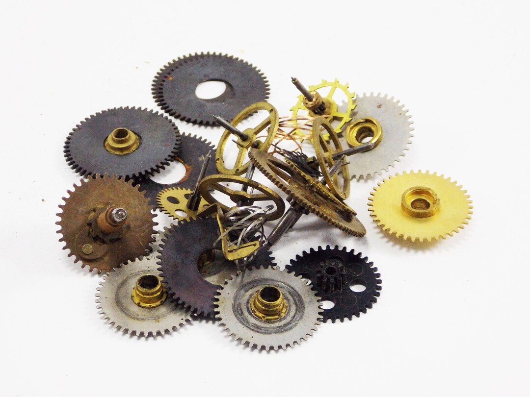 Components Clock Springs Alarm Clock Parts Mechanism Clock Gears Brass ...