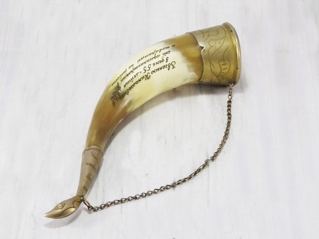 Western Style Viking War Drinking Horn Souvenir Cup Natural Bull Horn ...