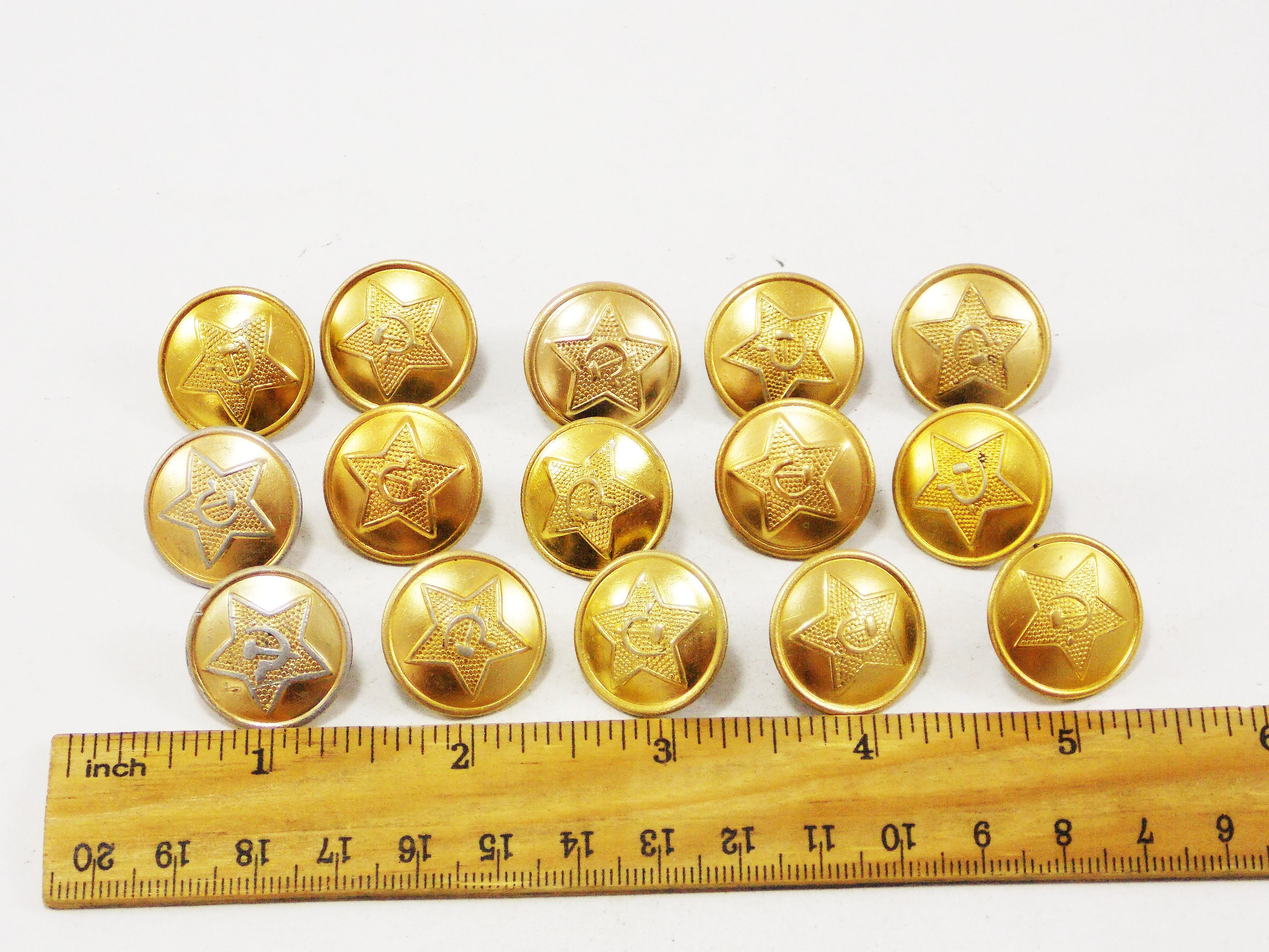Golden buttons military buttons army yellow buttons metal star | Etsy