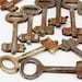 Antique Brass Skeleton Keys Party Keys Primitive Keys Old House Keys ...