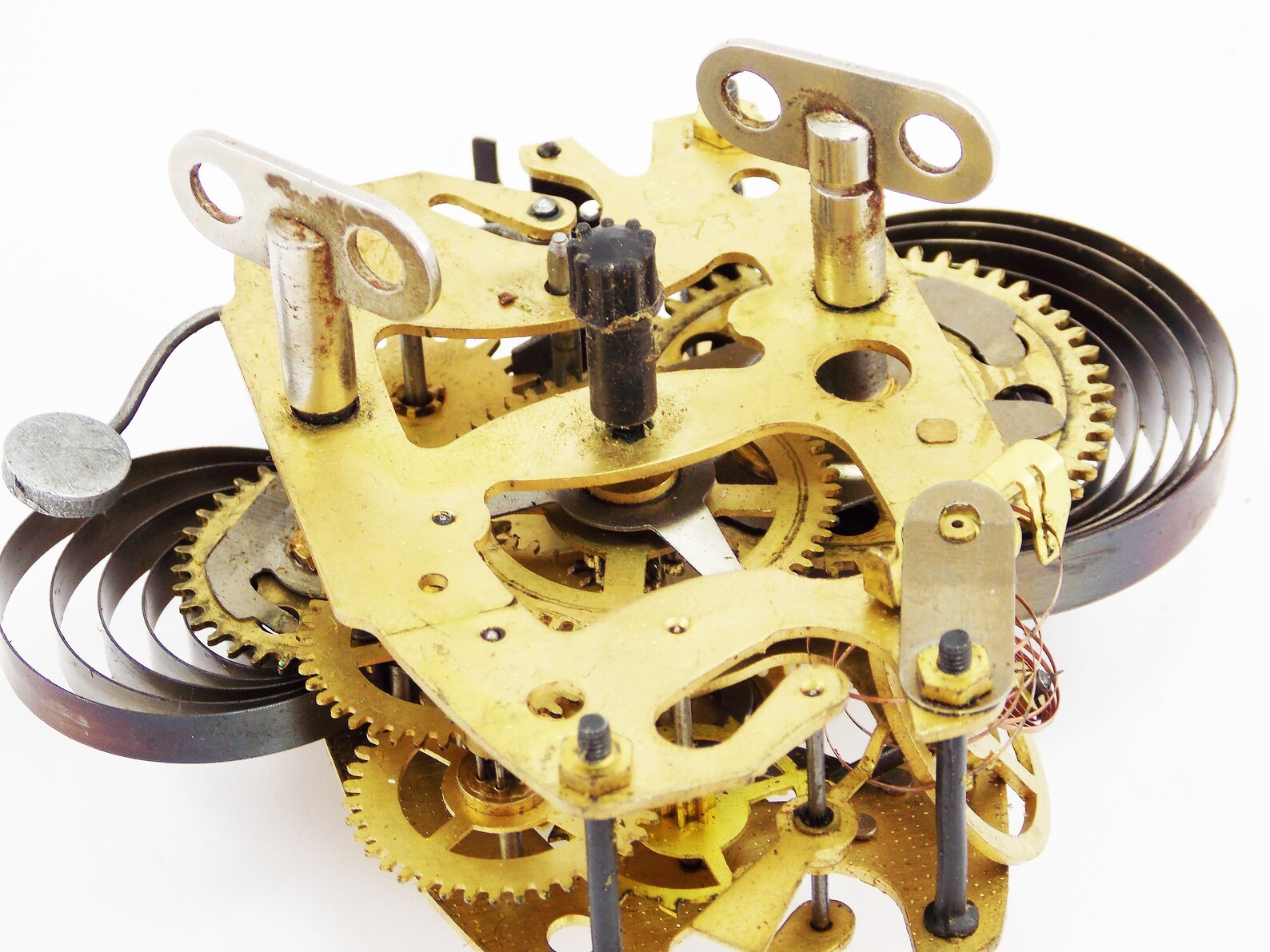 Brass Mechanism Clock Parts Gears Brass Clock Balance Alarm Clock ...