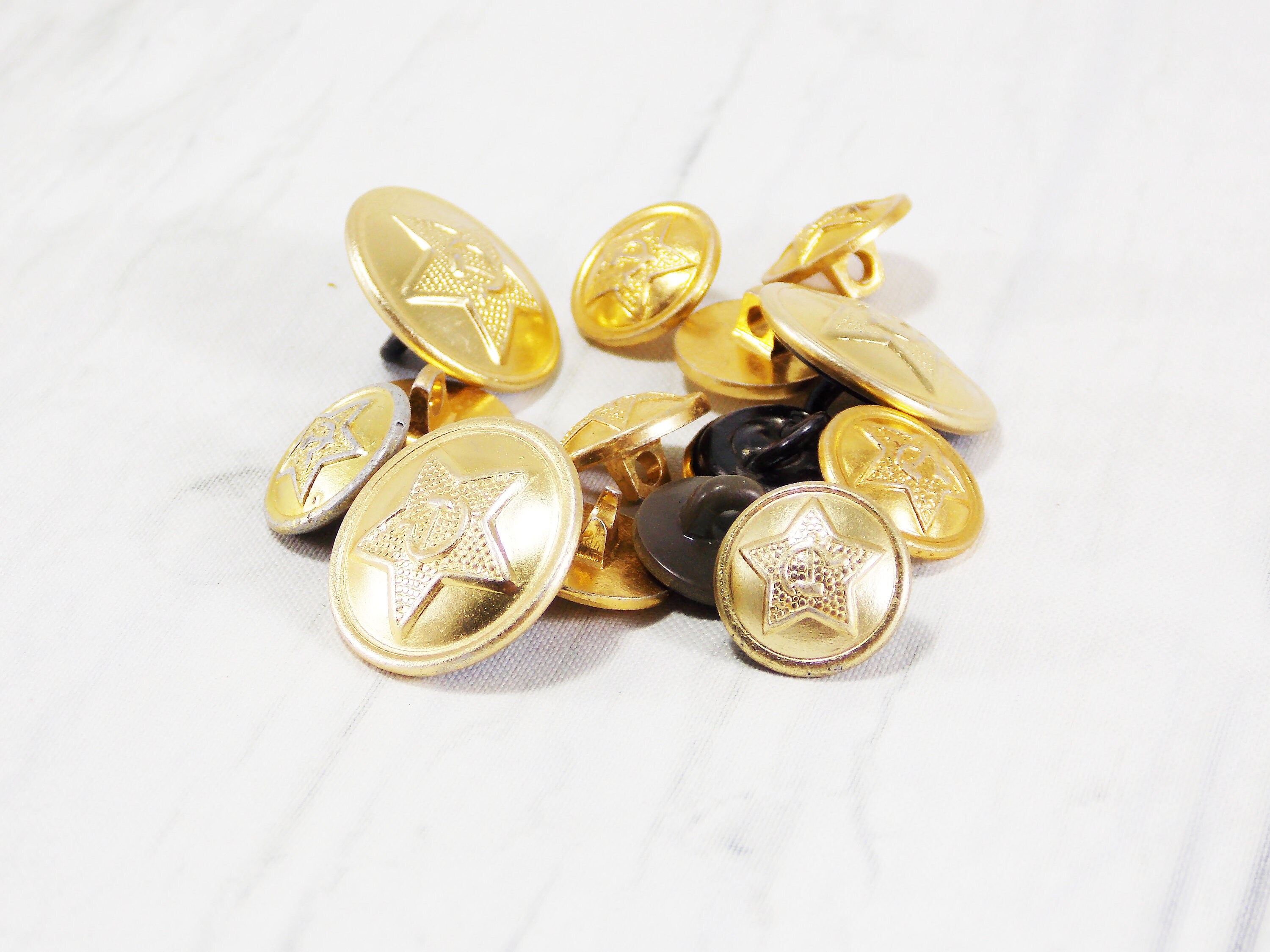 Unique buttons military buttons army golden buttons red army | Etsy